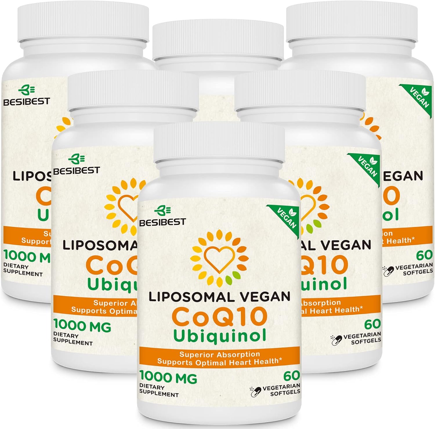 Amazon.com: Besibest 1000mg Liposomal CoQ10 Ubiquinol, 360 Vegan Softgels, High Absorption ...