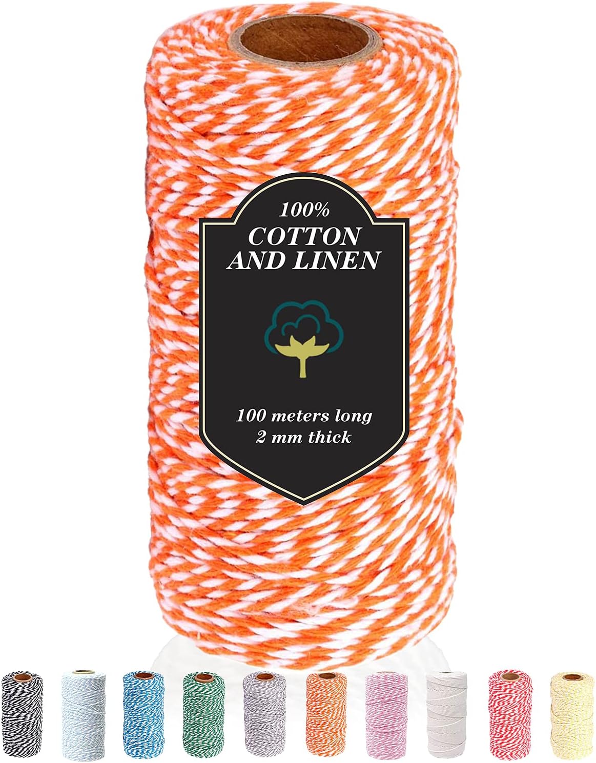 Amazon.com: 9 Colors Twine Cotton 2 mm String Rope Cord for Gift ...