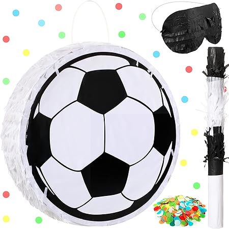 Amazon.com: Soccer Pinata with Pinata Stick Blindfold and Confetti ...
