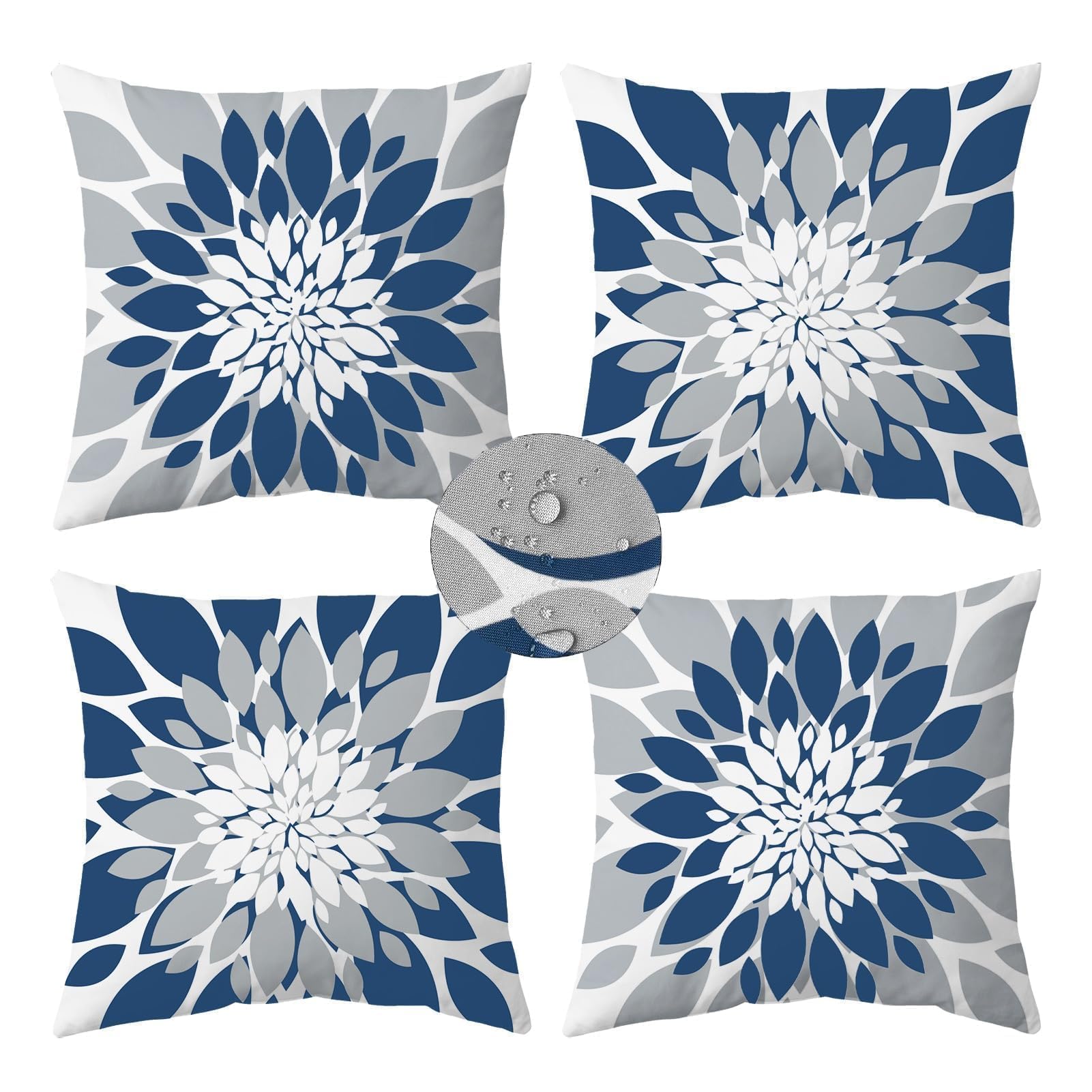 Amazon.com: Qahing Pack of 4 Outdoor Waterproof Pillow Covers 22x22 ...