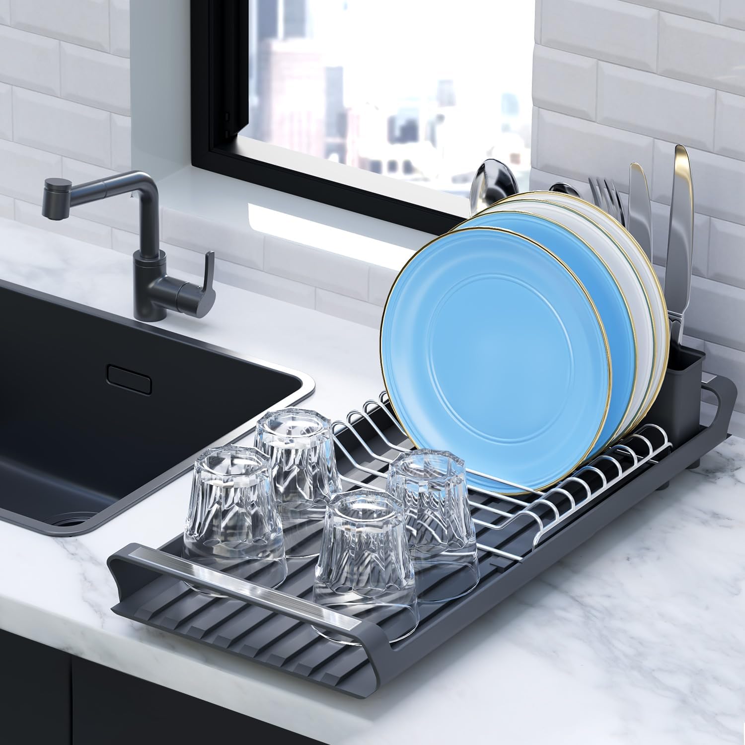 Amazon.com - TOOCA BEAR Expandable Small Dish Drying Rack, Dish Racks ...