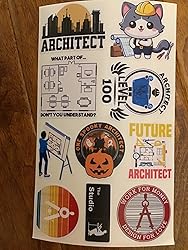 Amazon.com: BIGZORO 50 PCS Architect Pack Stickers Work Funny Vinyl ...