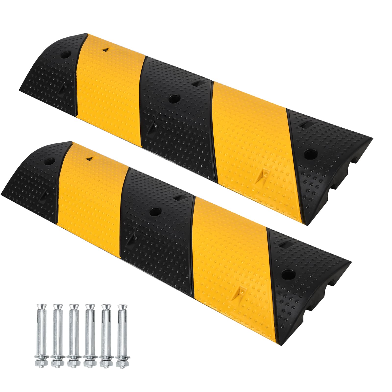 Snapklik.com : 3.3 Ft Rubber Speed Bump, 2 Pack 2 Channel Modular Heavy ...