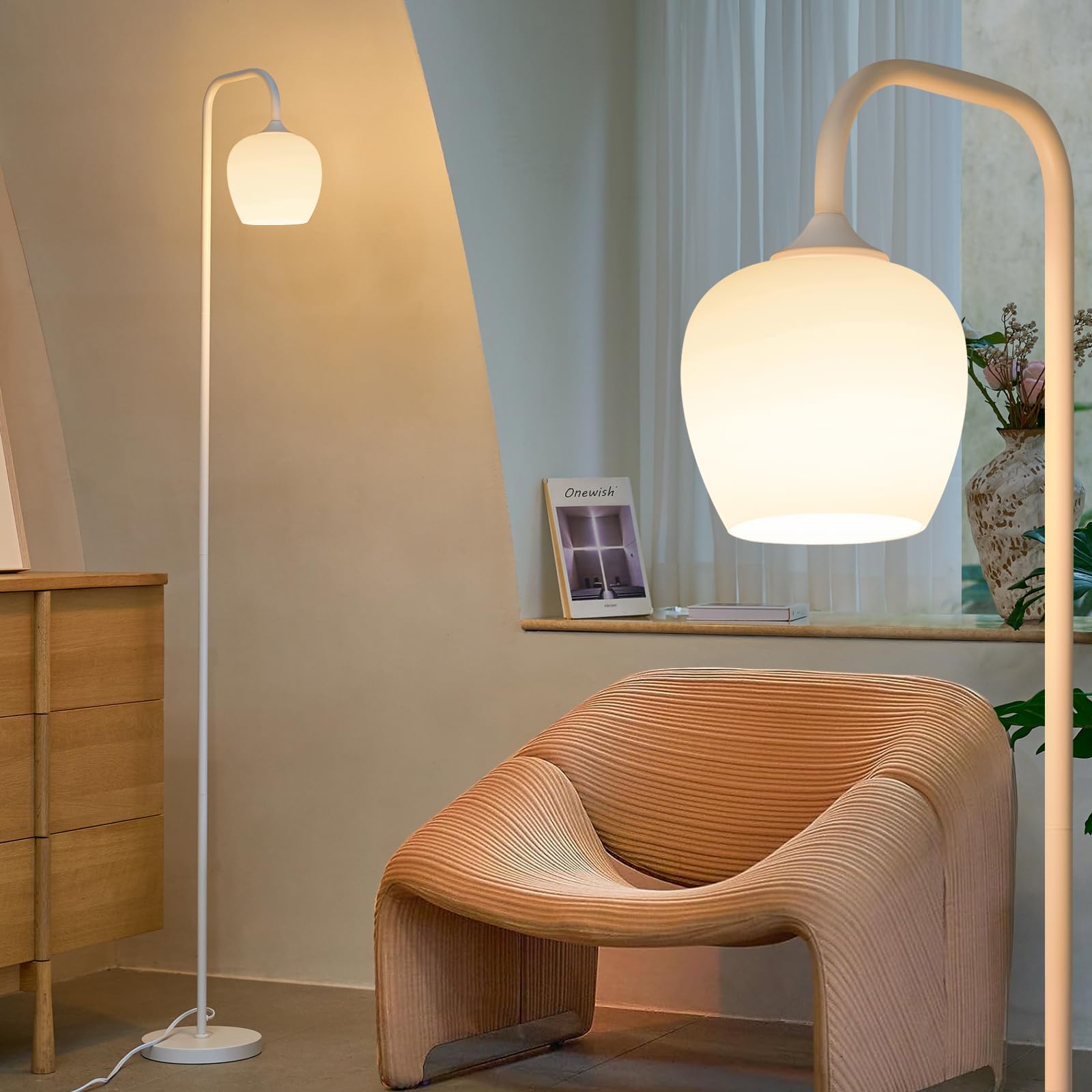 LITFAD Unique Floor Lamp with Iron Shade and Foot Switch Modern Floor ...