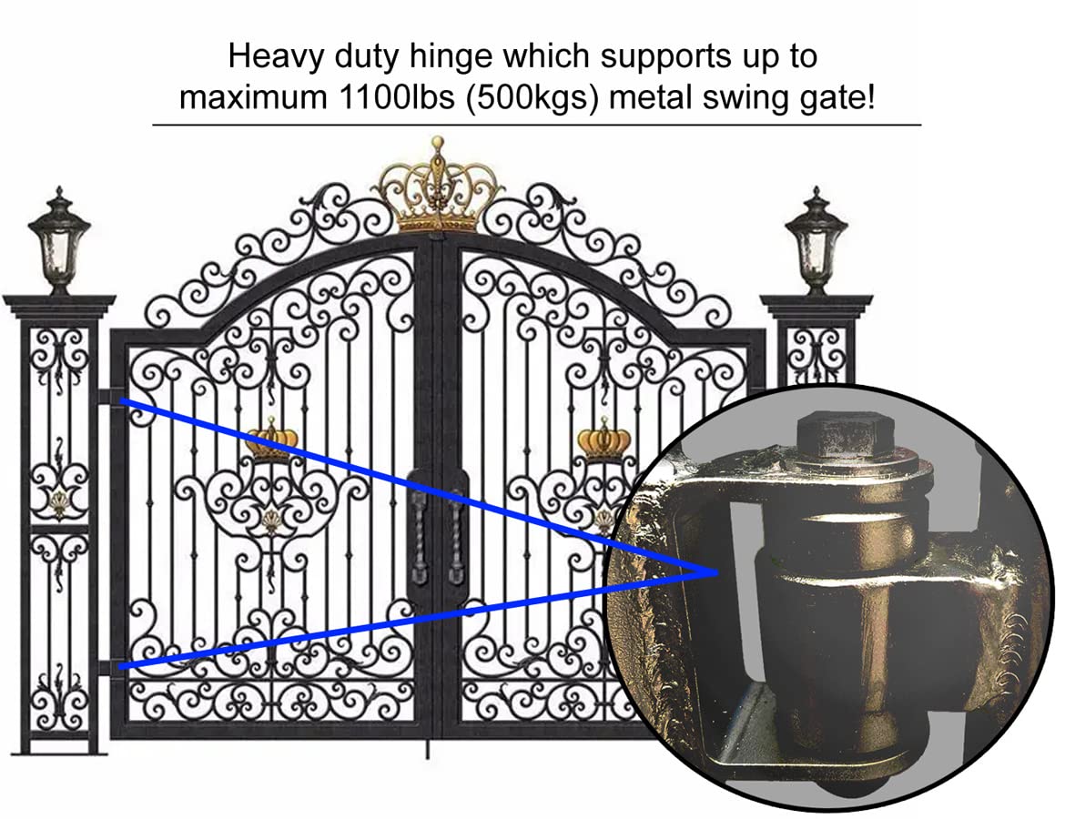 Mageway Heavy Duty Two Sealed Bearing Gate Hinge Weld onto The Gate for ...