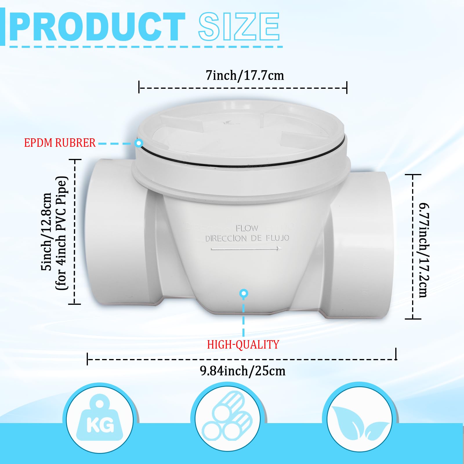 Snapklik.com : PVC Backwater Valve,4 Inch Drain Backflow Preventer ...