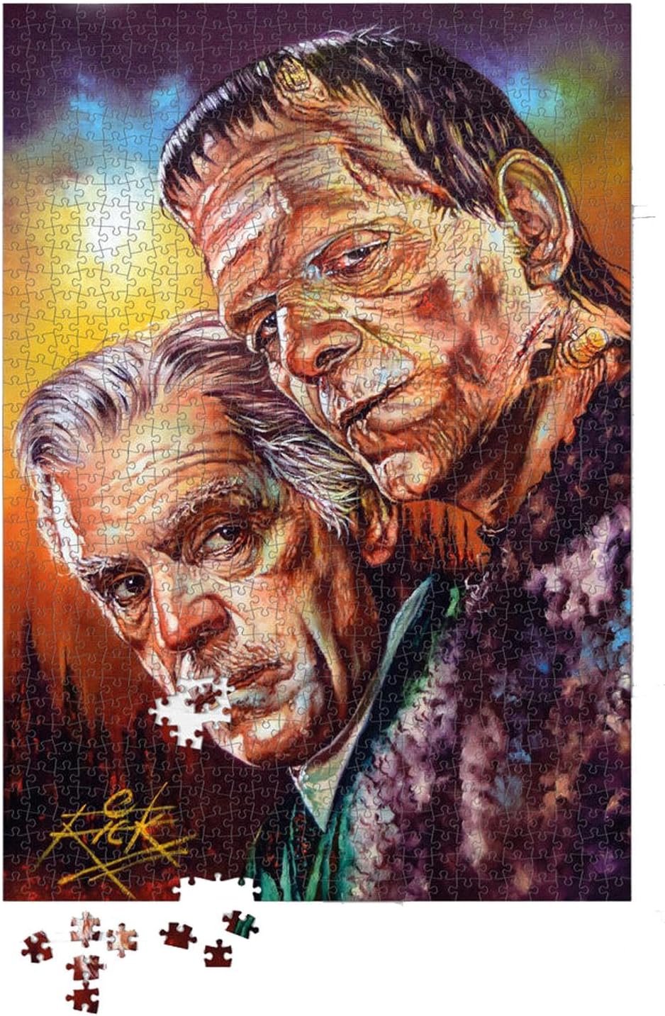 Amazon.com: Frankenstein 1000 Piece Jigsaw Puzzle - Karloff and the ...