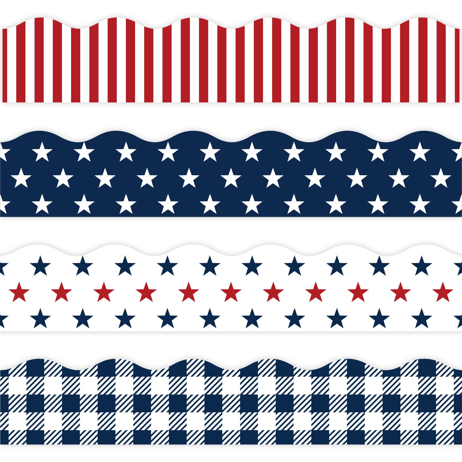 Whaline 69ft Patriotic Bulletin Board Border 60 Sheet Stars Stripes ...