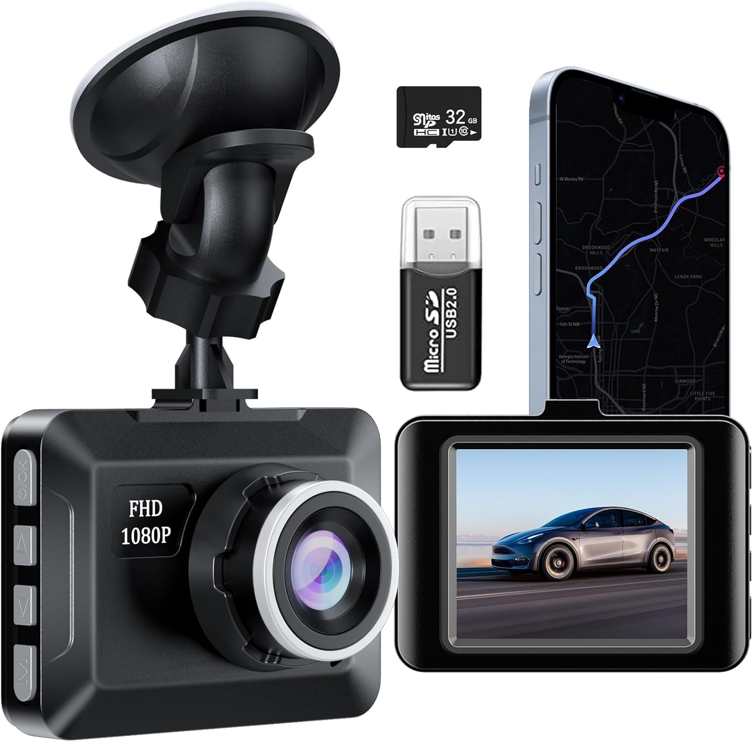 Amazon.com: Dash Camera for Cars, Dash Cam 1080P Full HD with 32GB SD ...