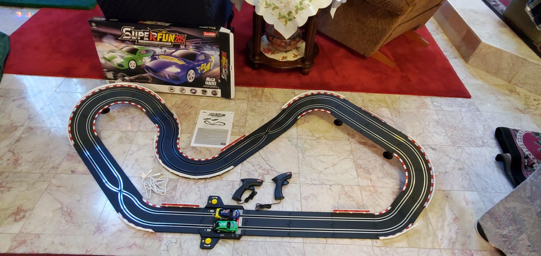 Amazon.com: Joysway: SuperFun 201-1/43 USB Power Slot Car Racing Set, Layout Size: 51"x23", LED ...