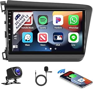 2G+64G Android 13 Car Stereo for Honda Civic 2012 2013 2014 2015 with ...