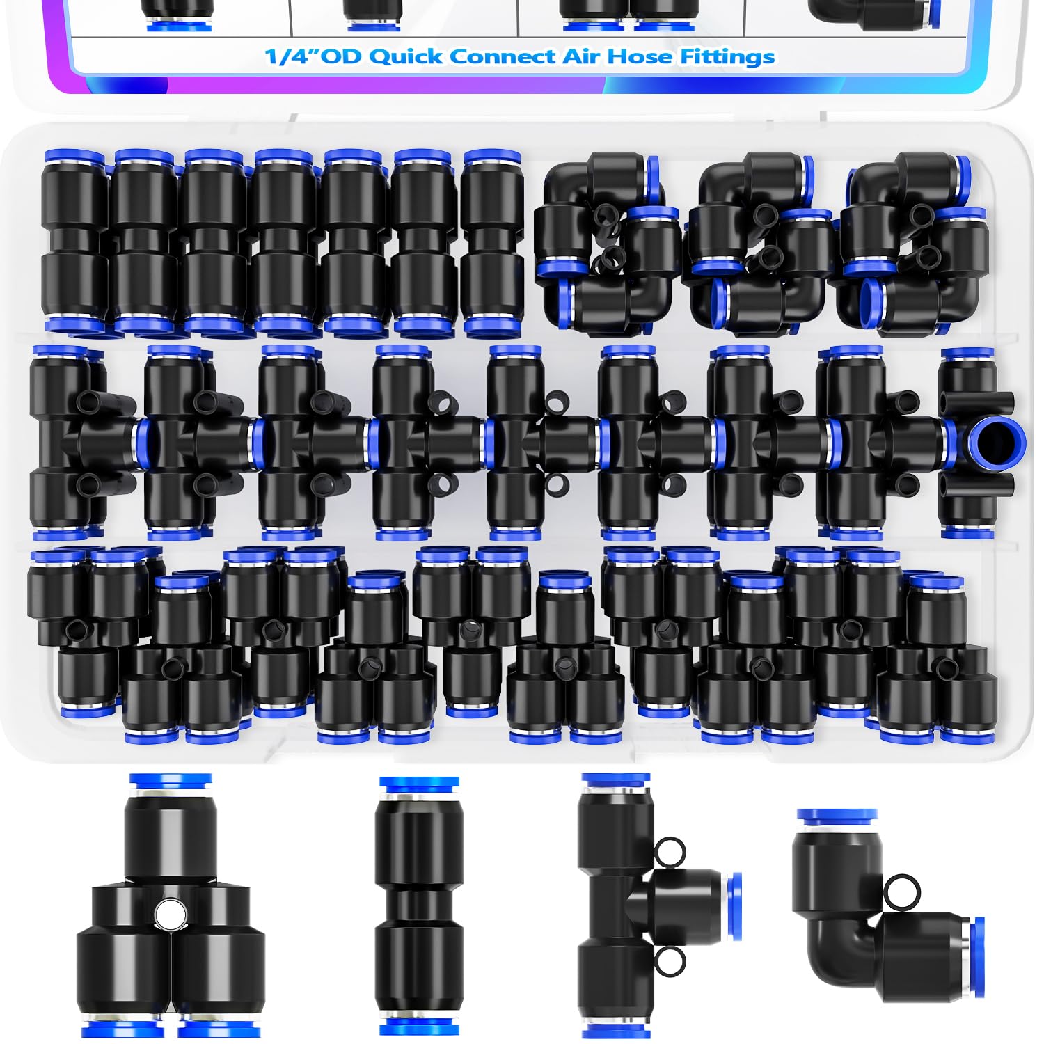 Snapklik.com : Mxuteuk 1/4"OD Push To Connect Fittings Quick Connect Fittings,1/4"OD Air Hose ...