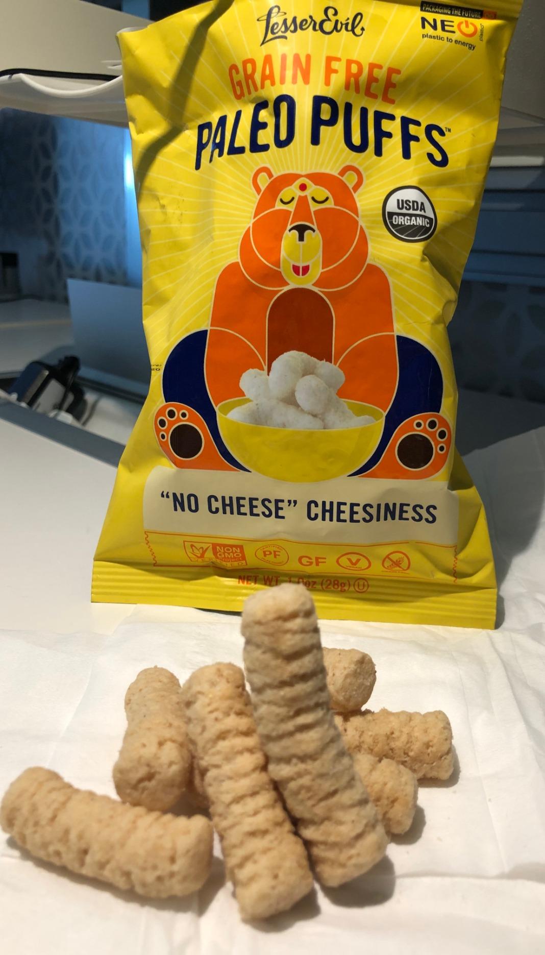 Amazon.com: LESSER EVIL, PALEO PUFFS, OG2, NO CHEESE, Pack of 9, Size 5 ...