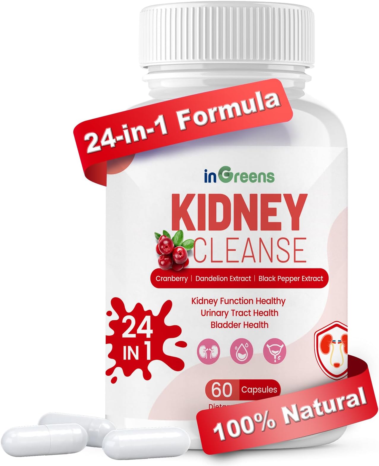 Amazon.com: inGreens Advanced Kidney Cleanse Detox & Repair - 24-in-1 ...