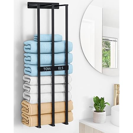 Amazon.com: Towel Rack for Bathroom, Wall Mounted Stainless Steel ...