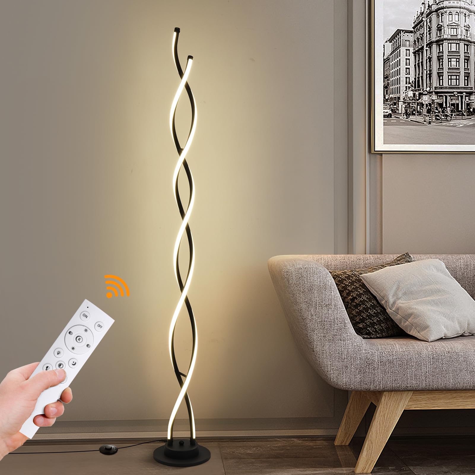 AManLife Floor Lamp,LED Floor Lamps for Living Room,3 Color Temperature ...