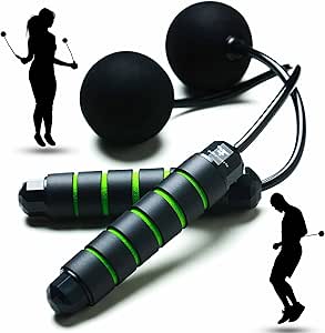 Weighted Cordless Jump Rope - Adjustable Length Ropes Ropeless Jump ...