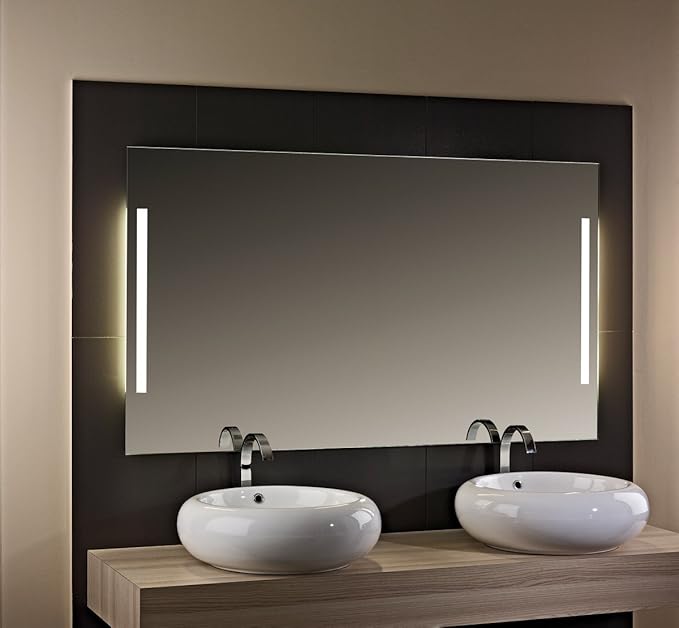 Badspiegel beleuchtet Serra B 600mm x H 600mm – Kaltweiß Badezimmer ...