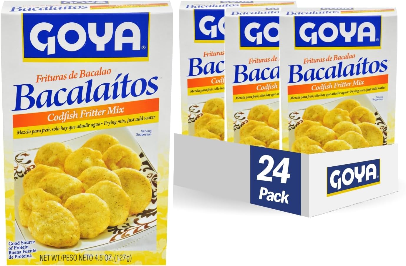 Amazon.com : Goya Foods Bacalaitos Codfish Fitters Mix, 4.5-Ounce (Pack ...