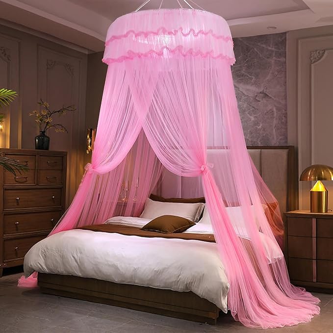 Amazon.com: Kertnic Mosquito Net Bed Canopy for Girls, Princess Canopy ...
