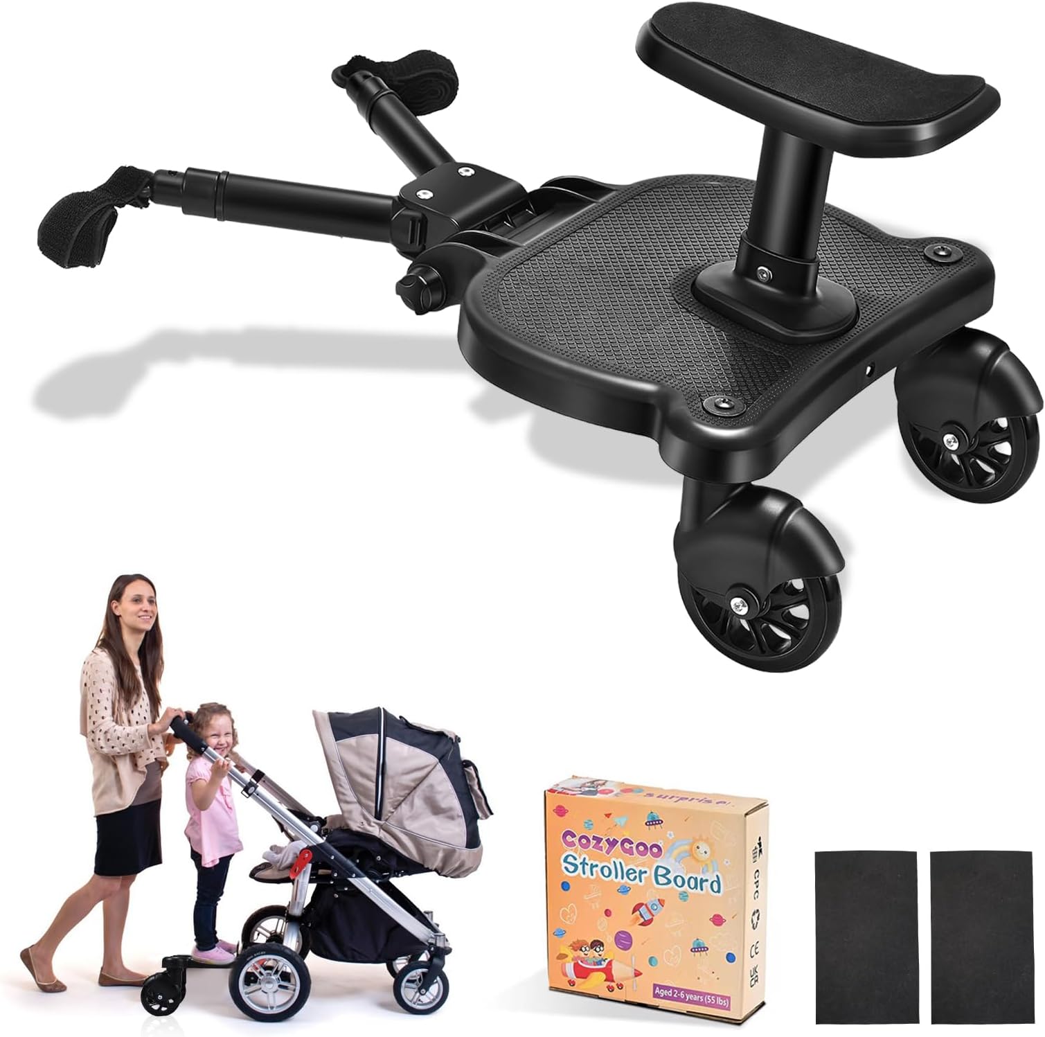 Amazon.com : CozyGoo Universal Stroller Board, 2 in1 Sit and Stand ...