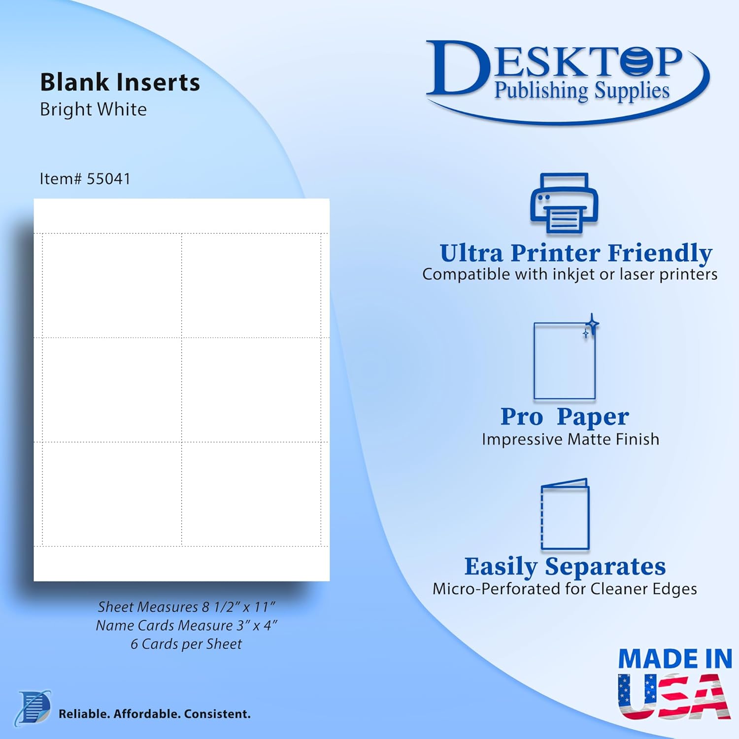 65lb Bright White 3x4 Name Badge Inserts - 6 per Australia | Ubuy