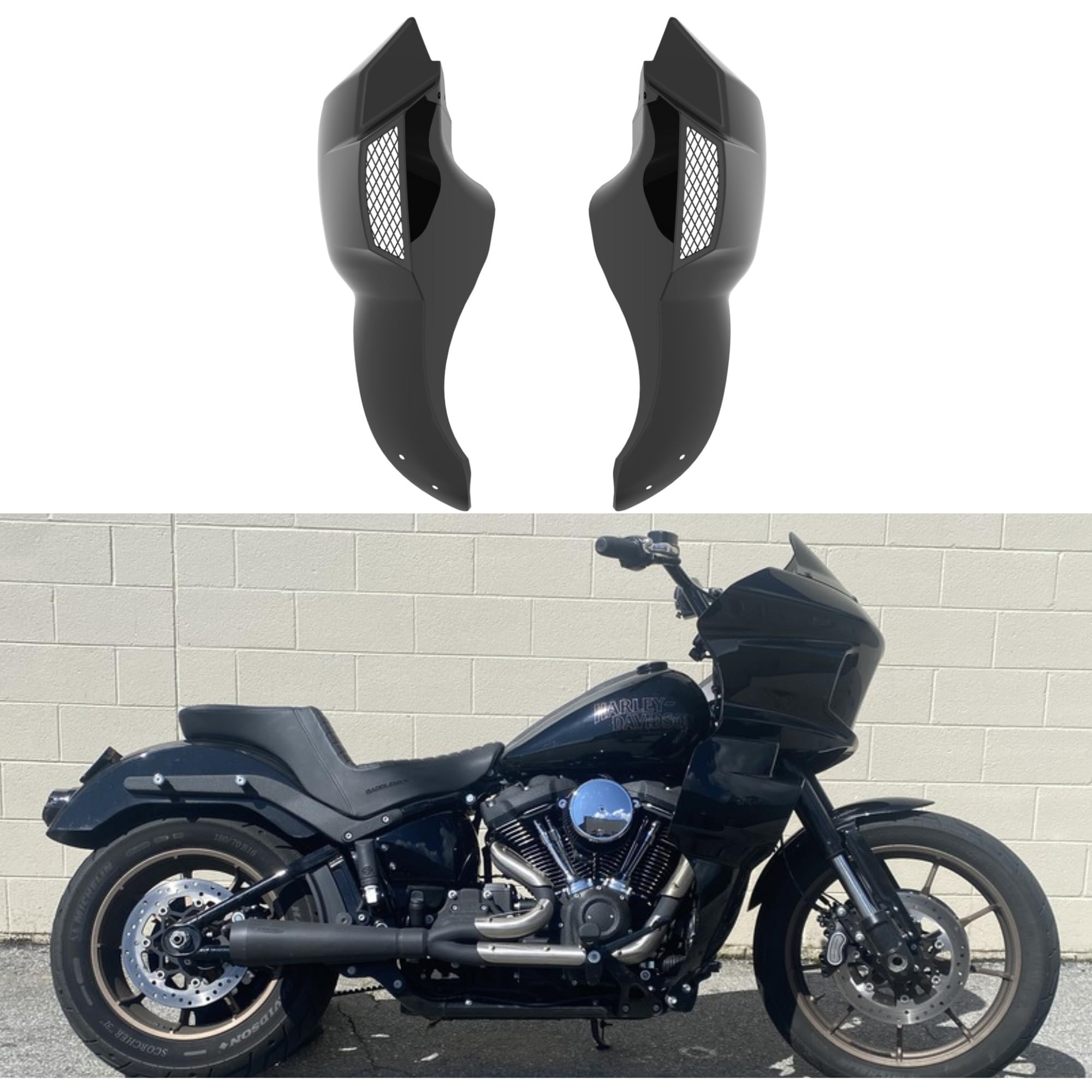 Amazon.com: Advanblack Vivid Black Lower Leg Fairing Matching St Style ...