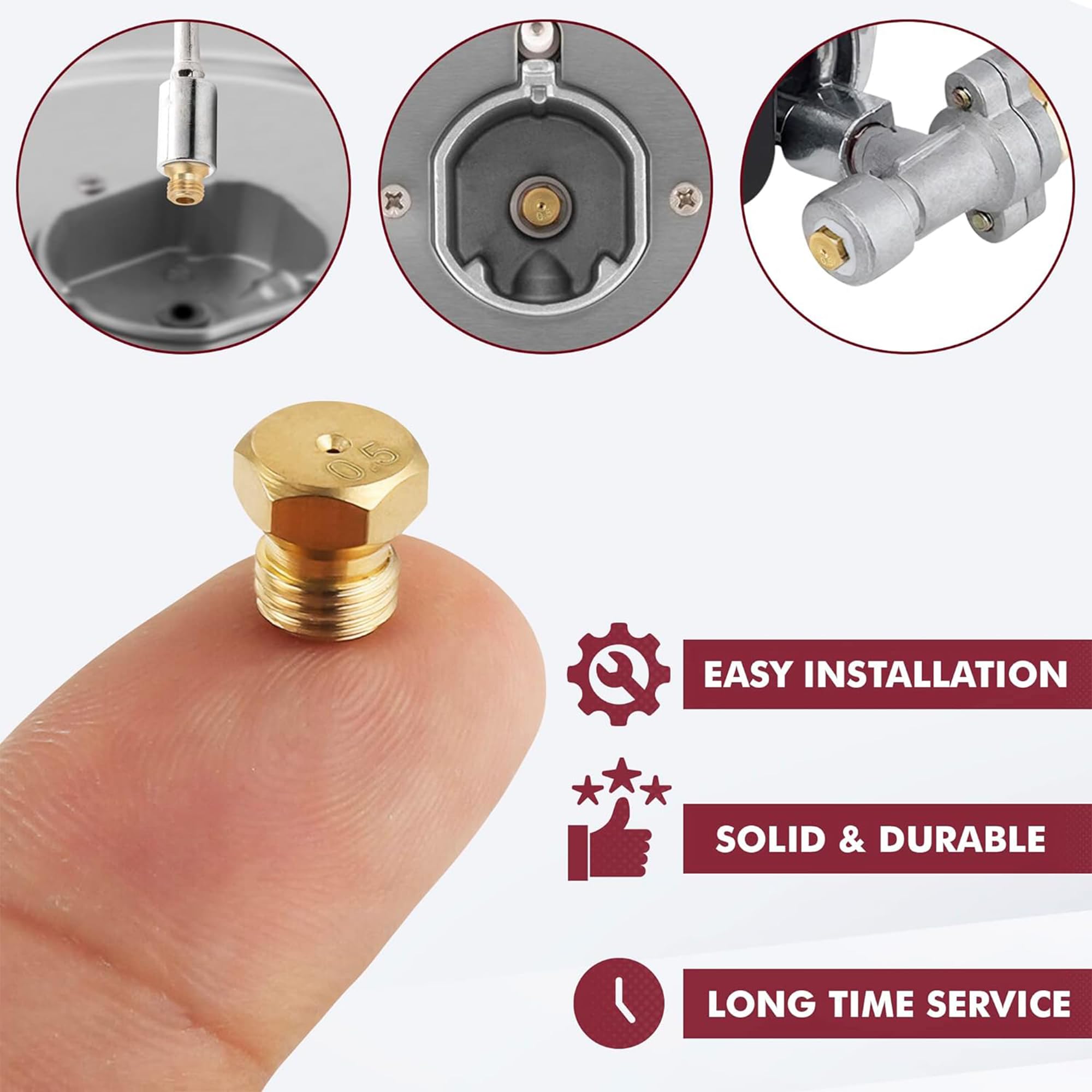 Snapklik.com : 10Pcs Brass Jet Nozzle Propane Orifice Kit - Grill ...
