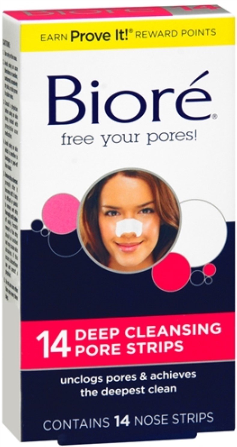 Amazon.com: Biore Deep Cleansing Pore Strips Nose 14 Each (Pack of 4 ...