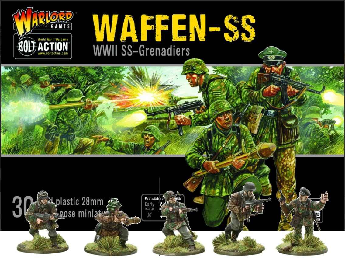 Warlord Games German Waffen SS Infantry - 28mm Scale Plastic Miniatures ...