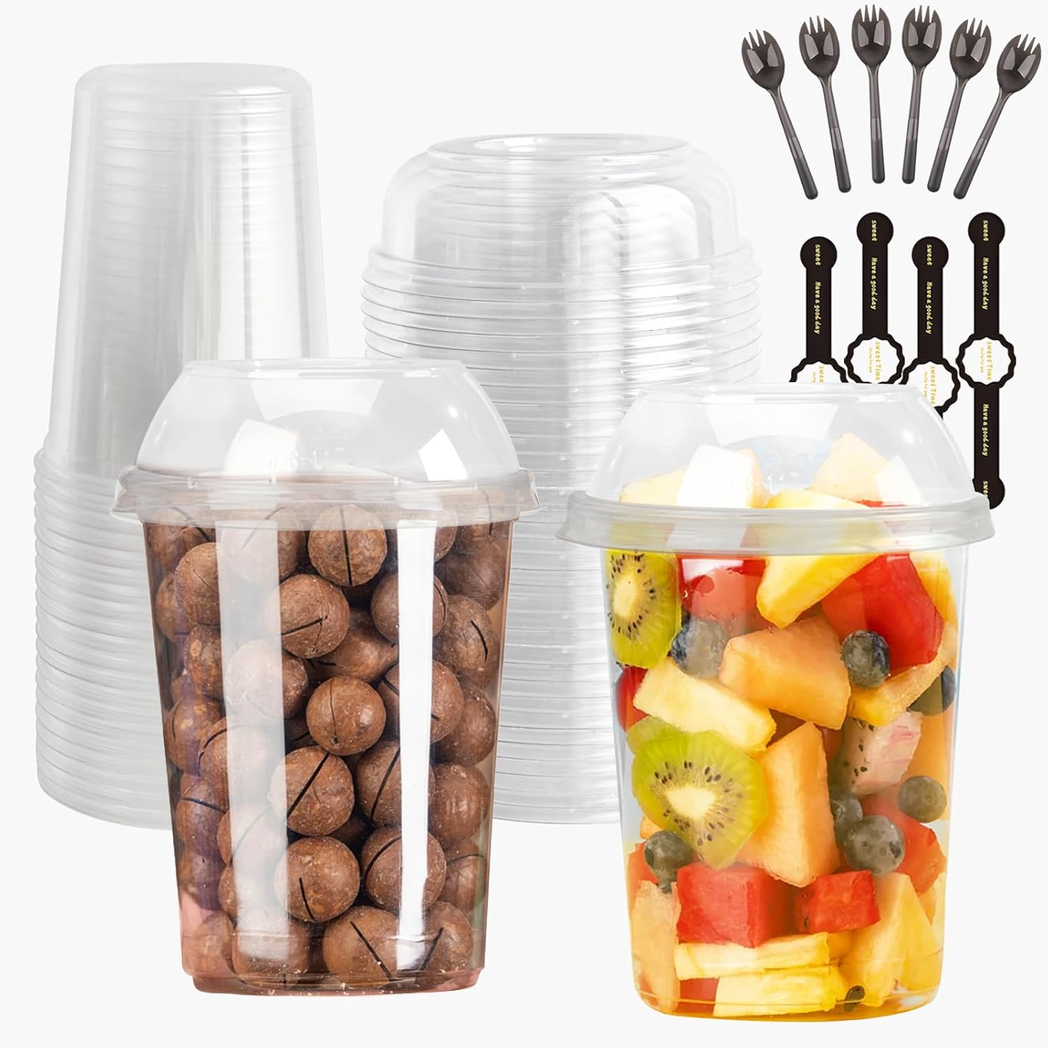 Amazon.com: Disposable Food Containers With Lids And Spoons 50 Pack ...
