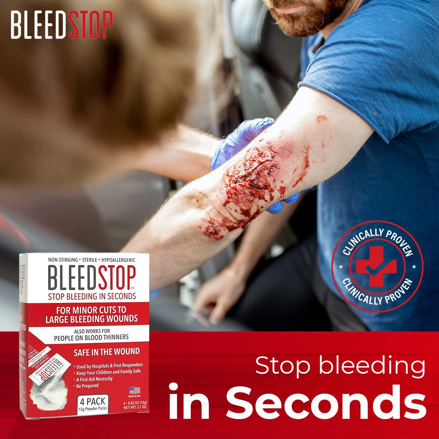 Snapklik.com : BleedStop First Aid Powder For Blood Clotting, Trauma ...