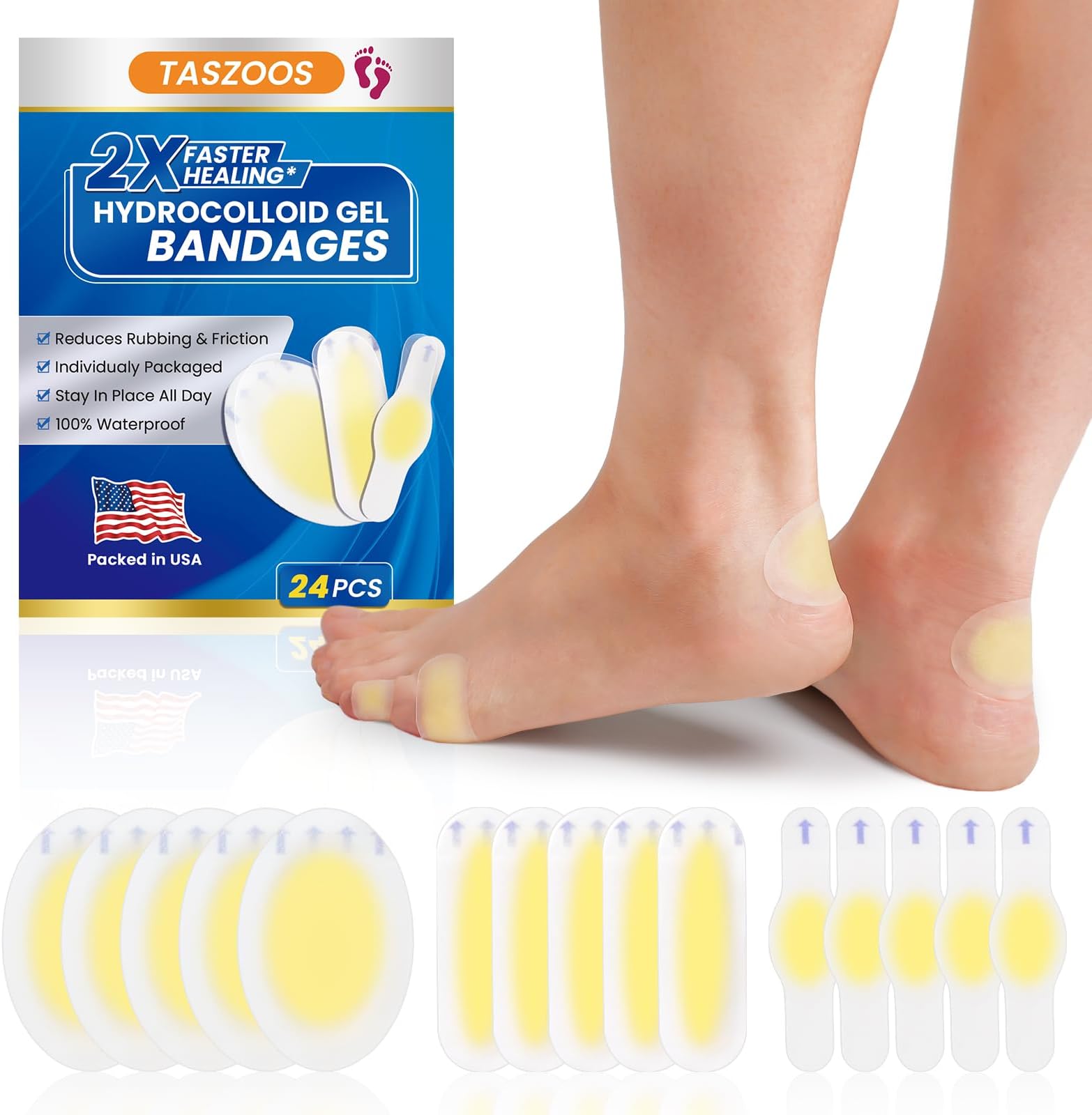 Amazon.com: TASZOOS Blister Bandages Hydrocolloid Bandages - 24pcs ...