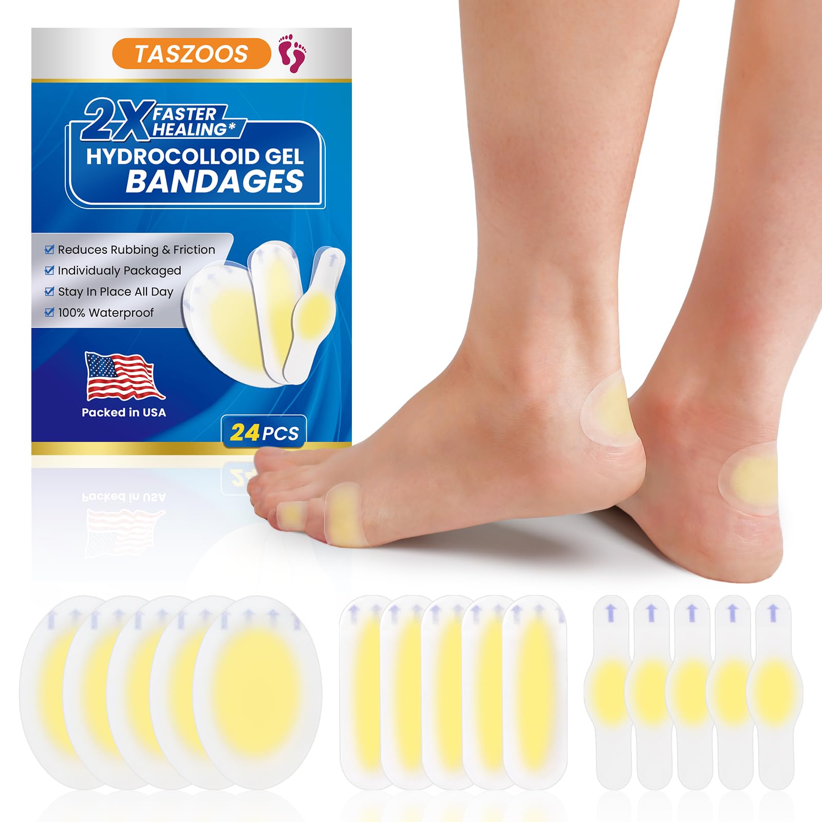 Amazon.com: TASZOOS Blister Bandages Hydrocolloid Bandages - 24pcs ...