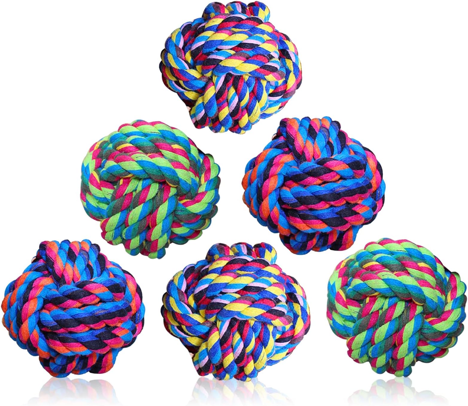 Pet Supplies : Vivifying Dog Rope Toy Ball, Pack of 2 Braided Cotton ...