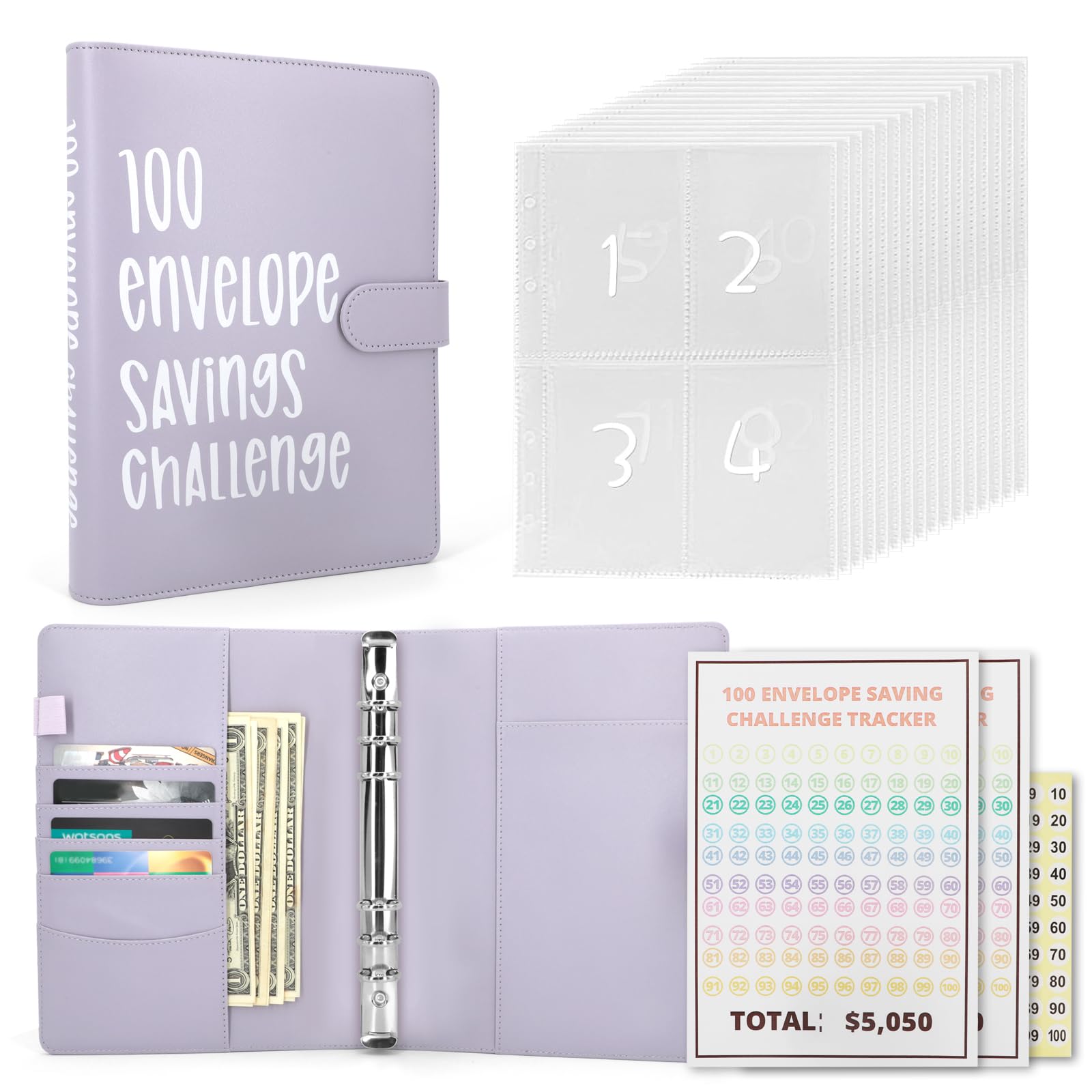 Snapklik.com : 100 Envelope Money Saving Challenge, Savings Challenge Book