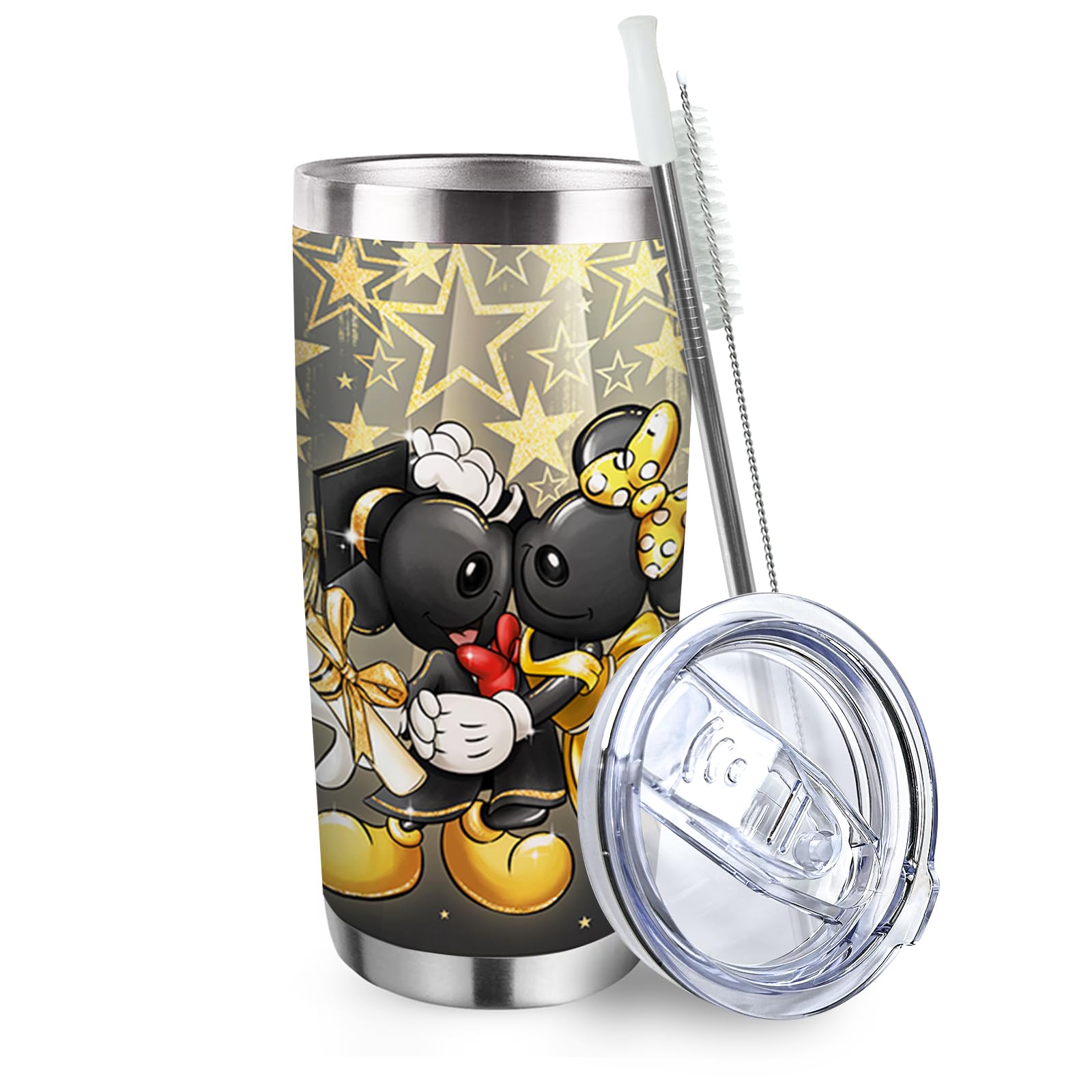 Class of 2024 Congrats Grad Cartoon Mouse Tumbler with Lid and Straw ...