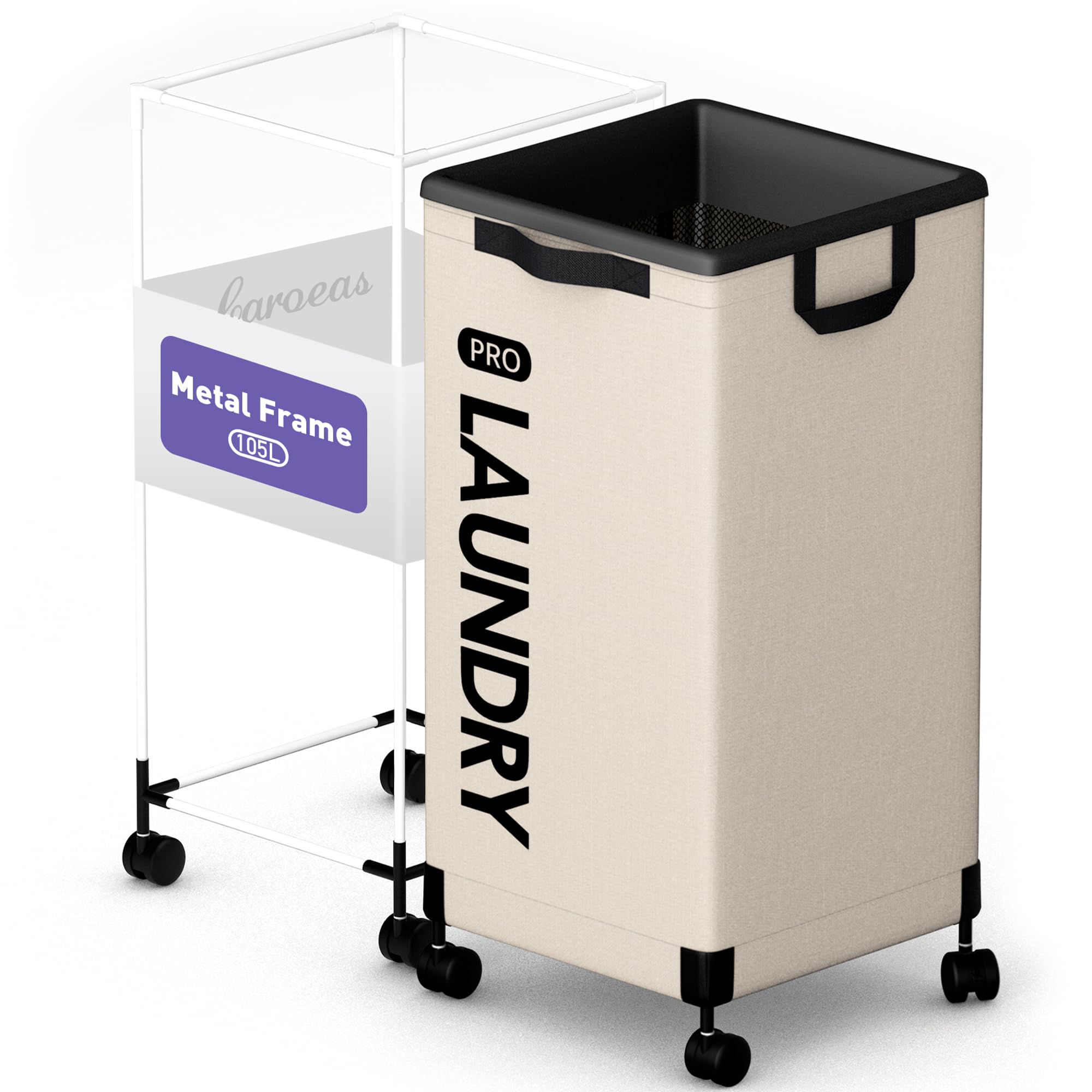Snapklik.com : Caroeas Next-Gen 105L Matel Frame Laundry Basket