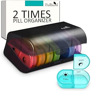 Fullicon Large Pill Boxes 7 Day 2 Times a Day, Easy to Use Tablet ...