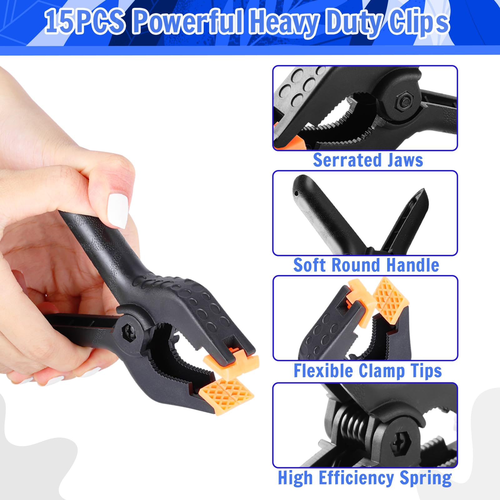 Snapklik.com : 15 Pack Pool Cover Clamps For Above Ground Pools, 4 Inch ...