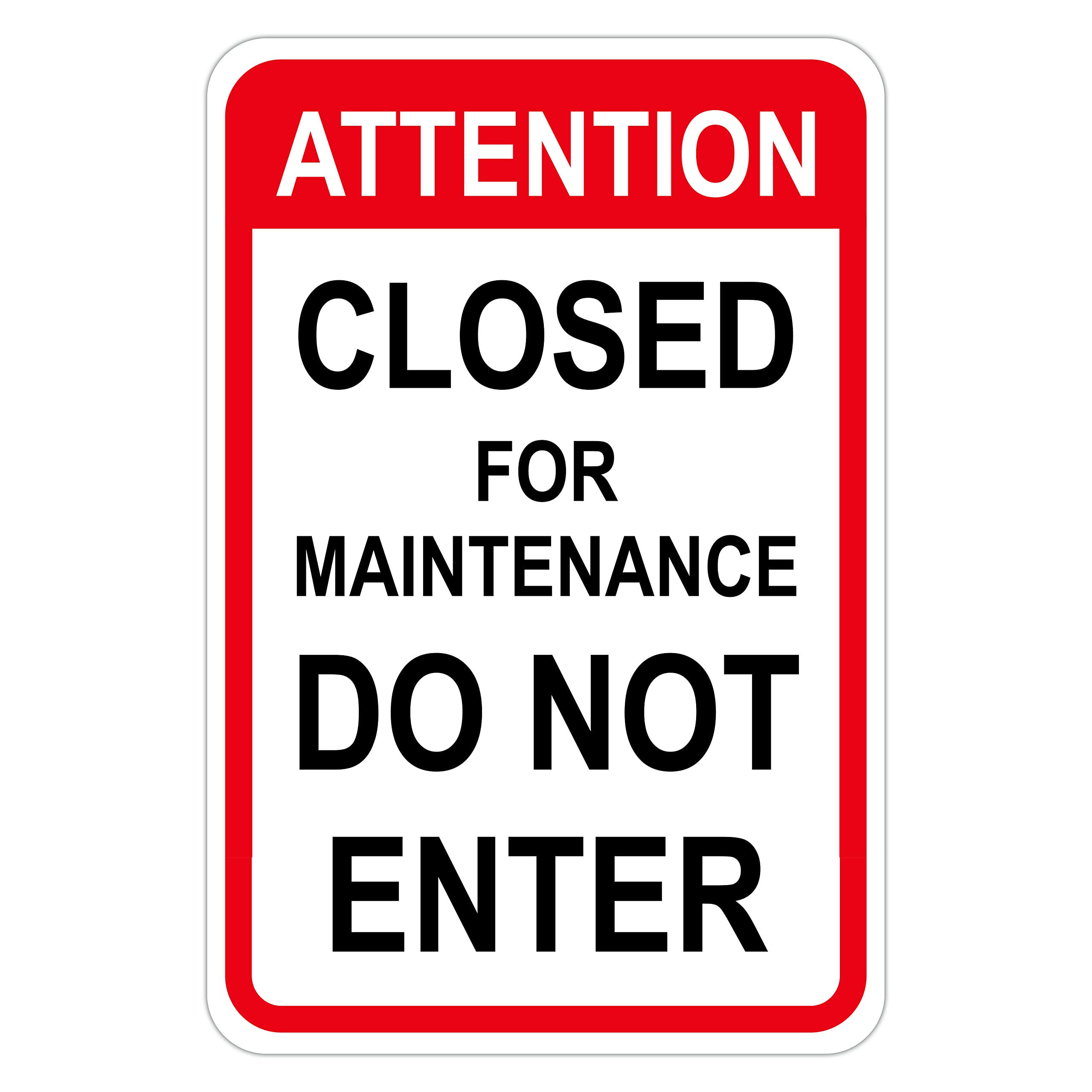 Amazon.com: Attention Closed For Maintenance Do Not Enter Aluminum Sign ...