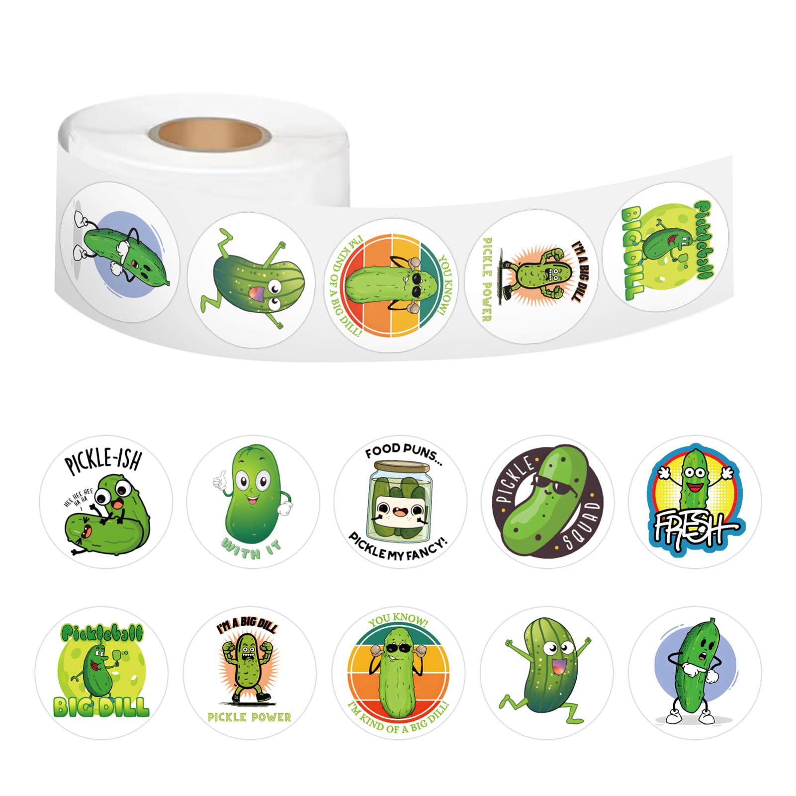 Amazon.com: 500 Pcs Pickle Stickers Roll for Kids Teens, Cartoon Pickle ...