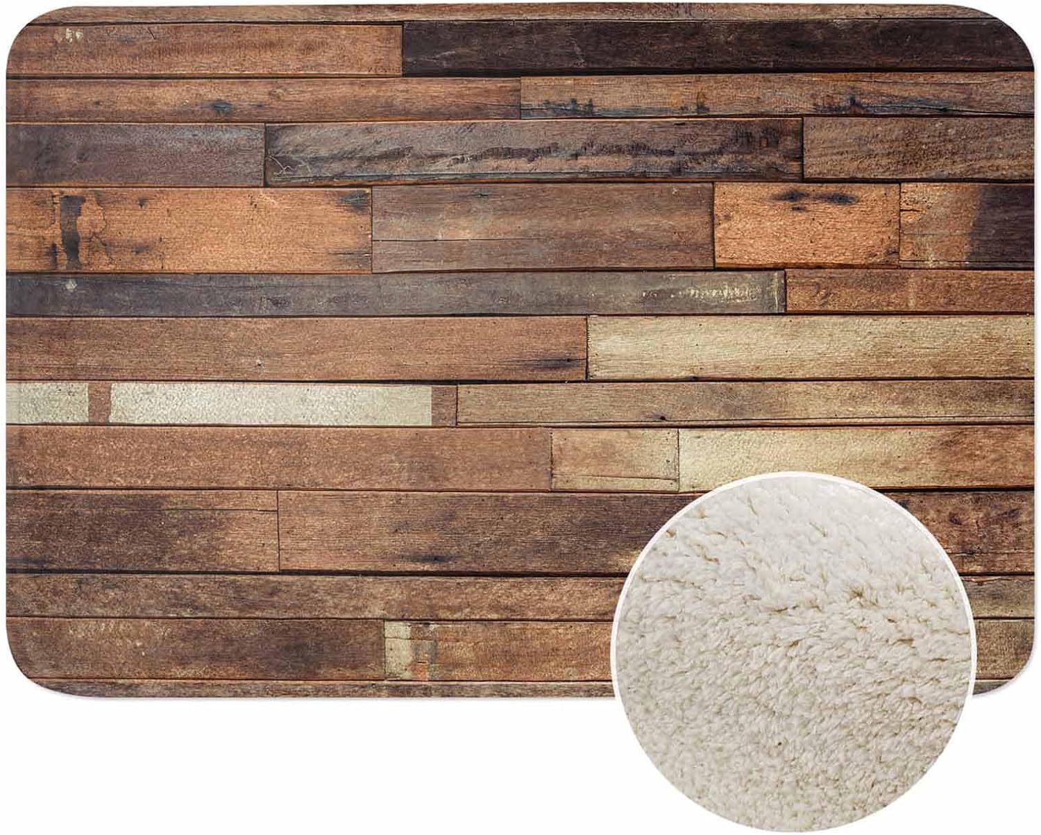 Amazon.com: Lungtao Old Wood Plank Background Bath Mat for Bathroom ...