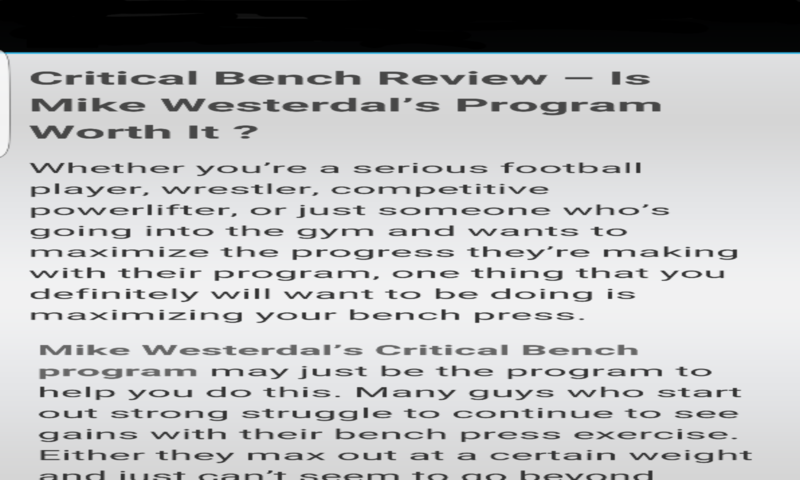 The Critical Bench - App on Amazon Appstore