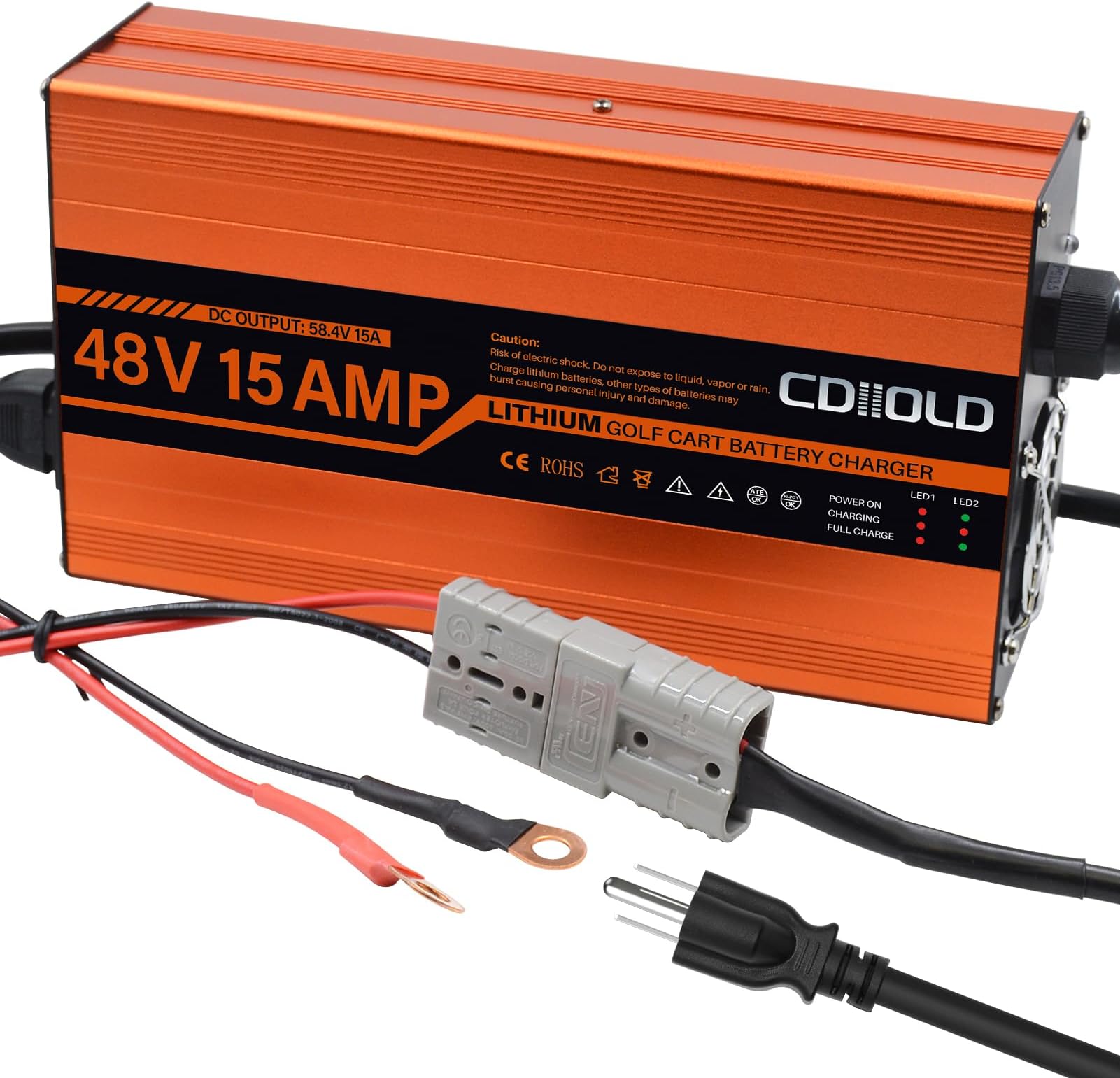 Amazon.com: 48 Volt Lithium Battery Charger for Golf Cart. 15 AMP ...
