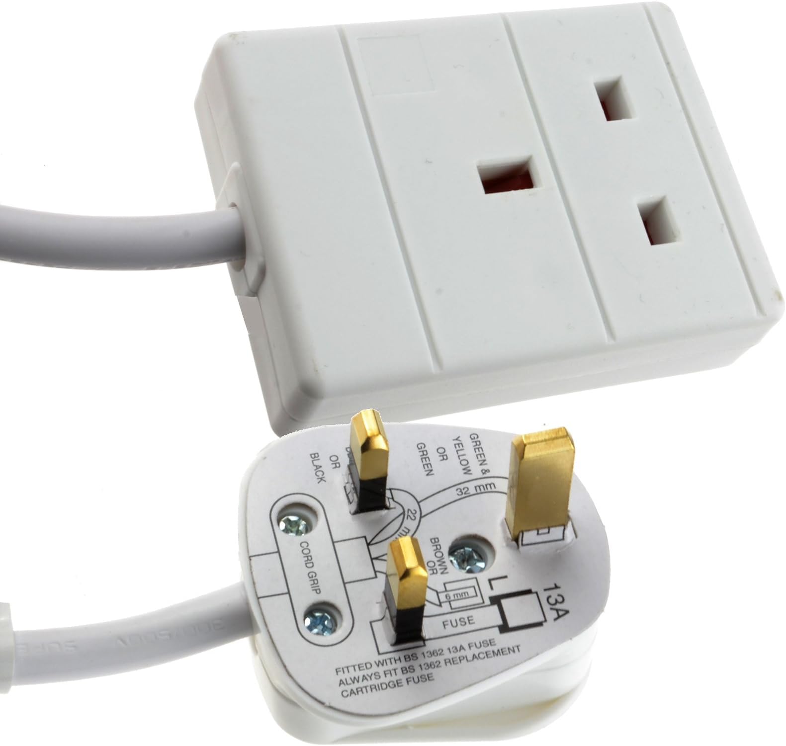 PRO ELEC PE01127 1-Gang Extension, 0.5m Lead : Amazon.co.uk ...