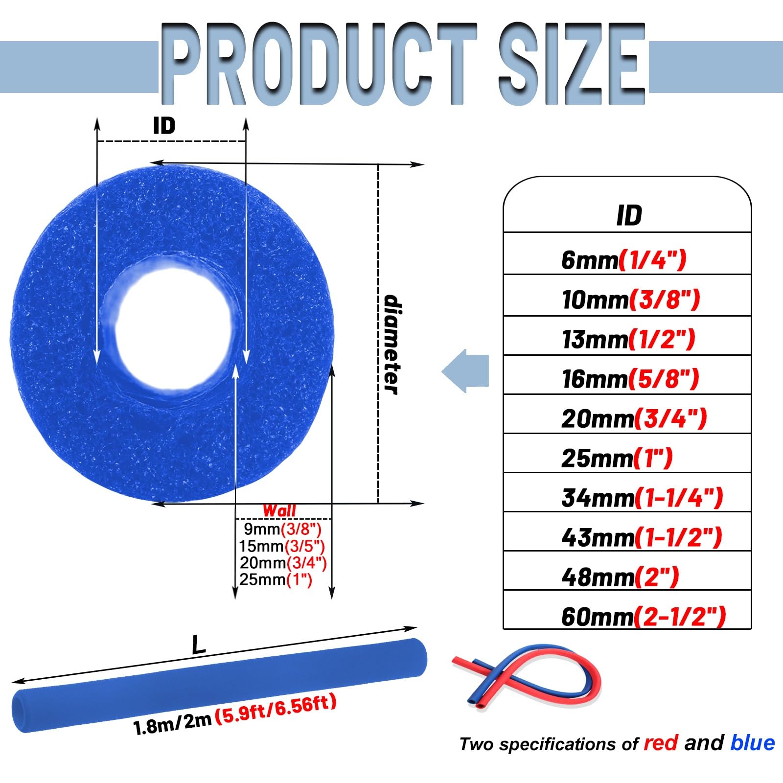 Pipe Insulation Foam Tube Xback Foam Pipe Insulation 1 Inch, 3 Inch 1 ...