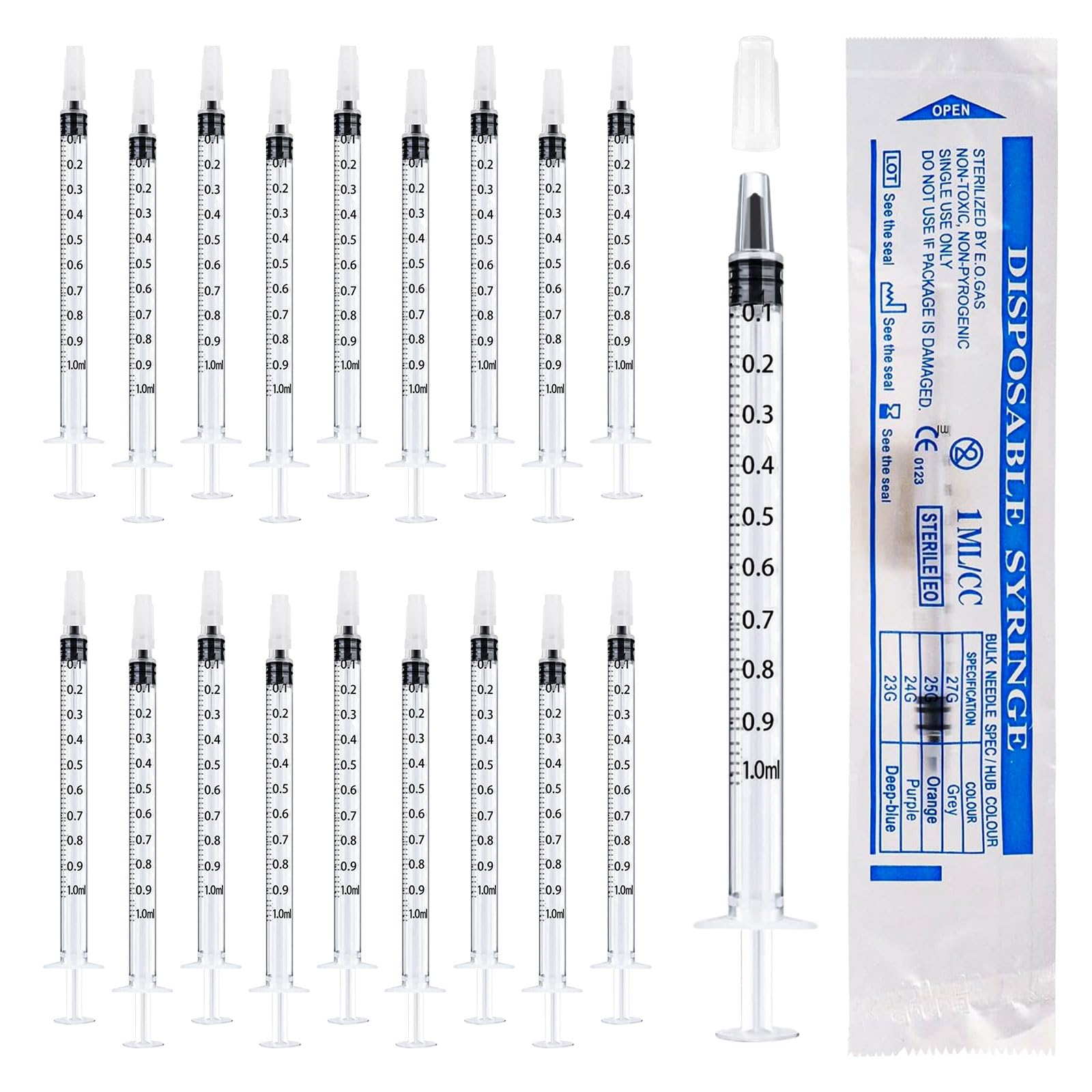 1ml Syringes, 60 PCS Individually Wrapped 1ml Colostrum Syringe With ...