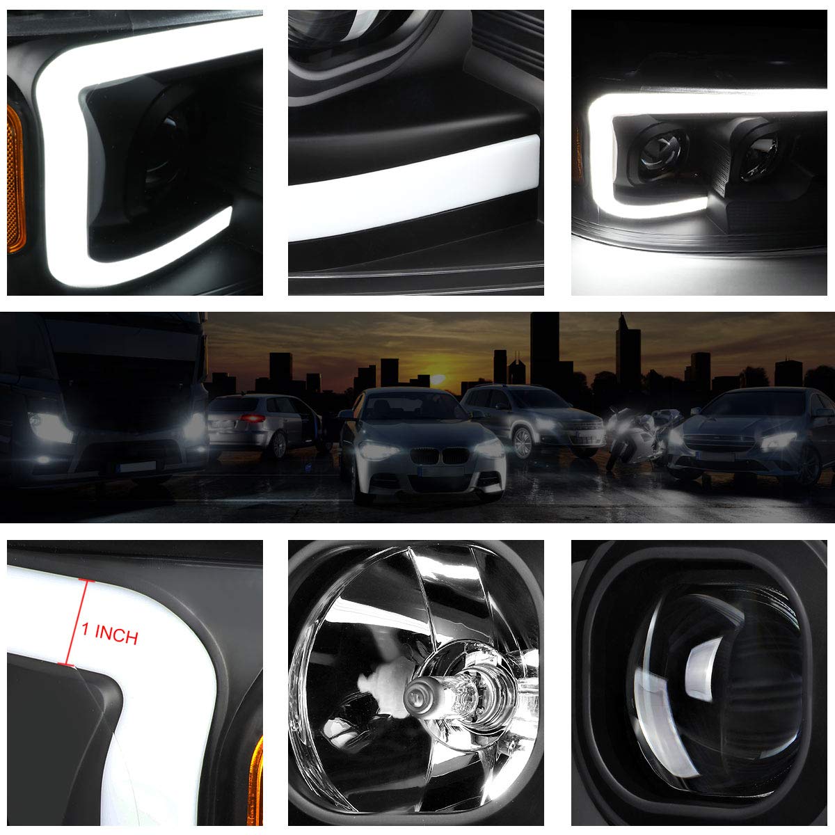 Snapklik.com : PM PERFORMOTOR 3D LED DRL Projector Headlights Assembly ...