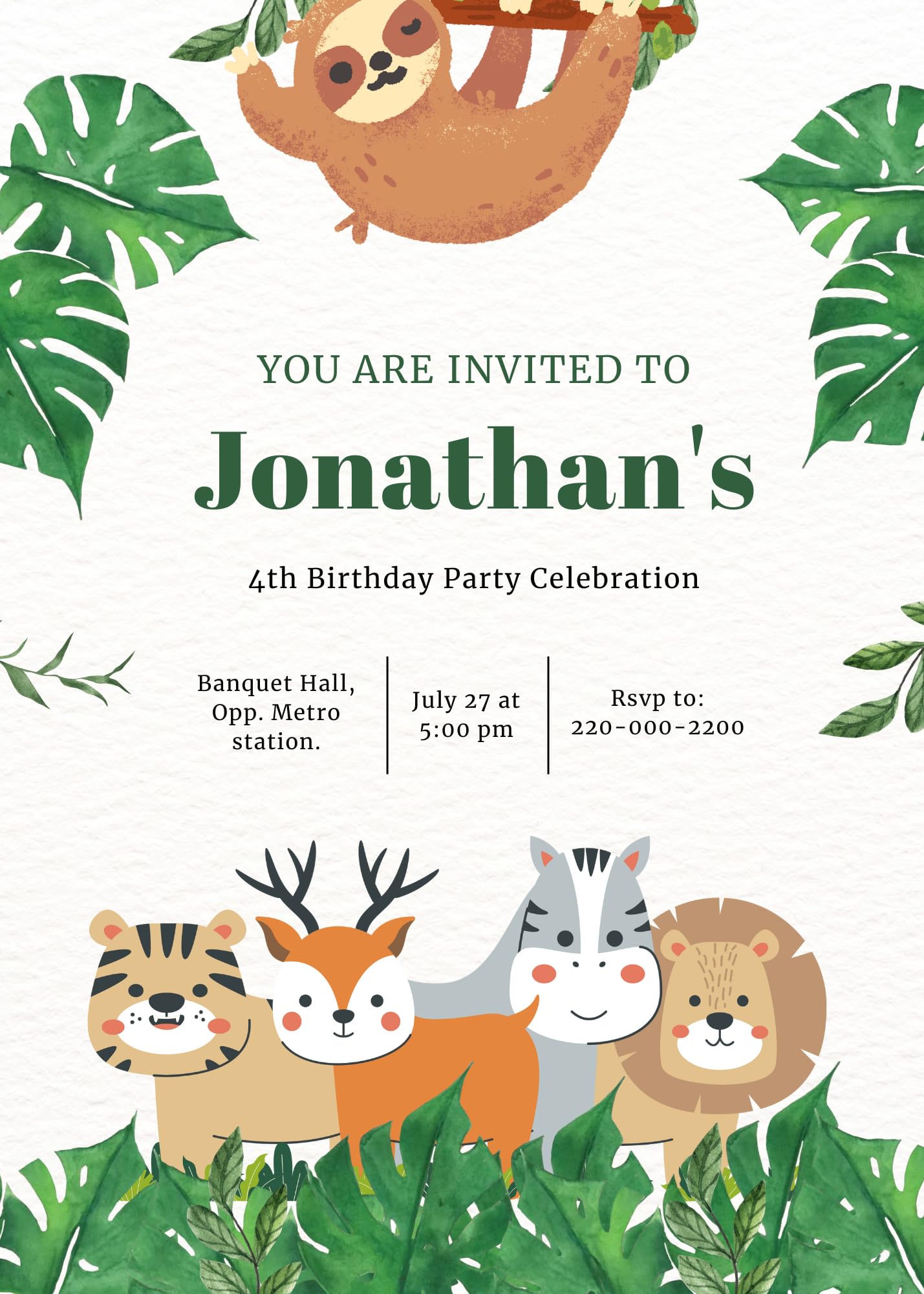 Invitation Nature Theme